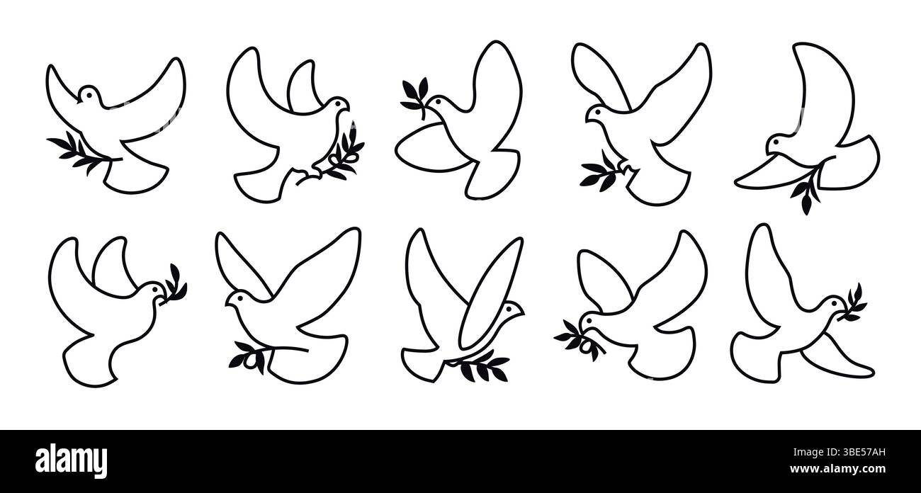 Dove icon flying olive Stock Vector Images - Alamy