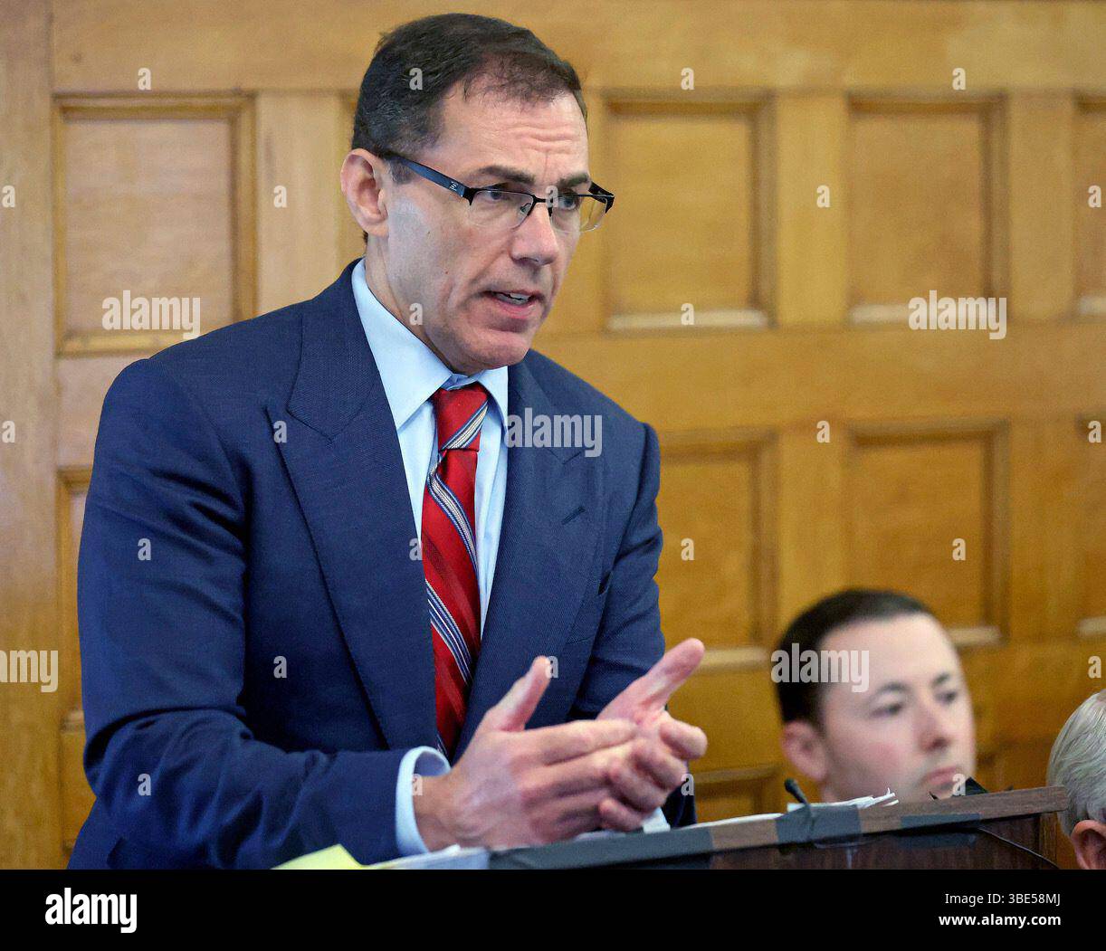 Prosecutor Hank Brennan questions a witness during the Karen Read ...