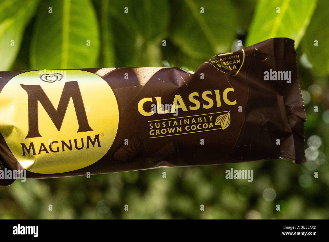 A Magnum logo is seen on a Classic ice cream Stock Photo - Alamy