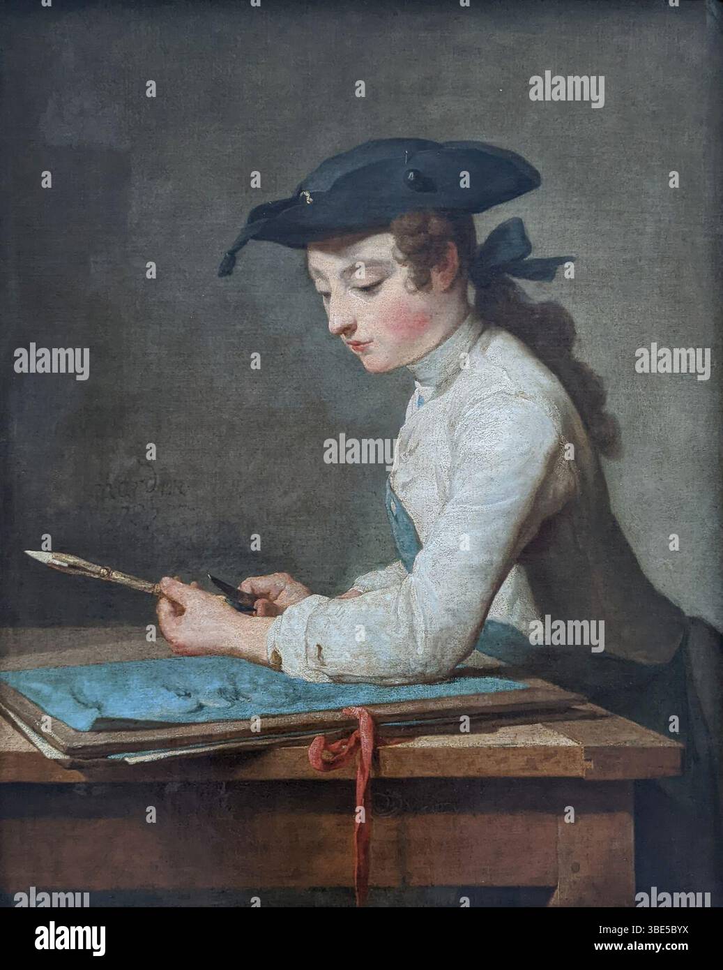 Jeune dessinateur taillant son crayon - Jean Baptiste Siméon Chardin ...
