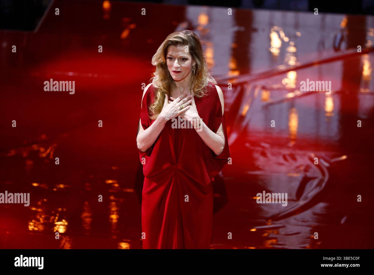 Canadian soprano and conductor Barbara Hannigan celebrates winning a ...