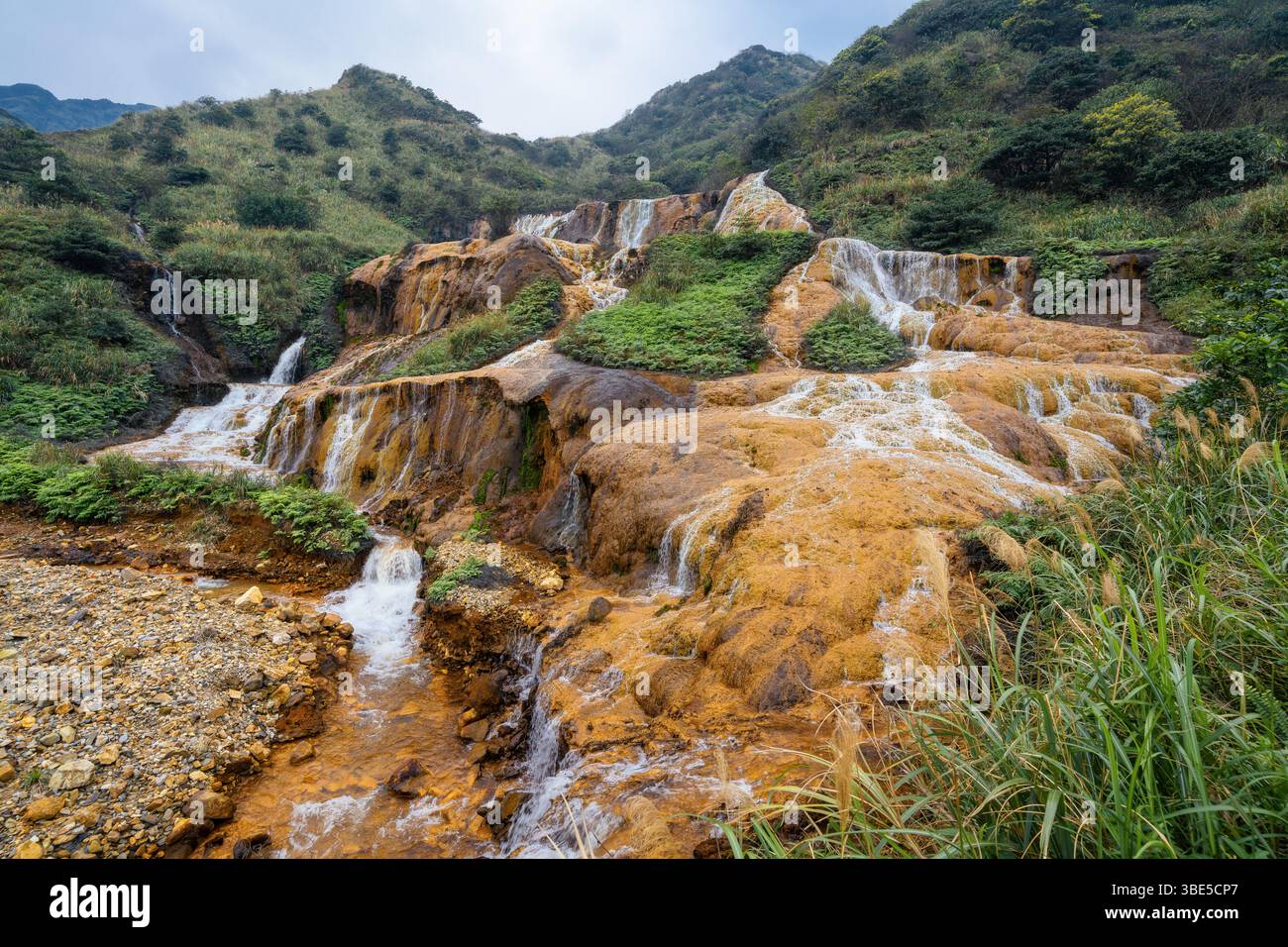 High-resolution image of the Golden Waterfalls in northern Taiwan, a ...