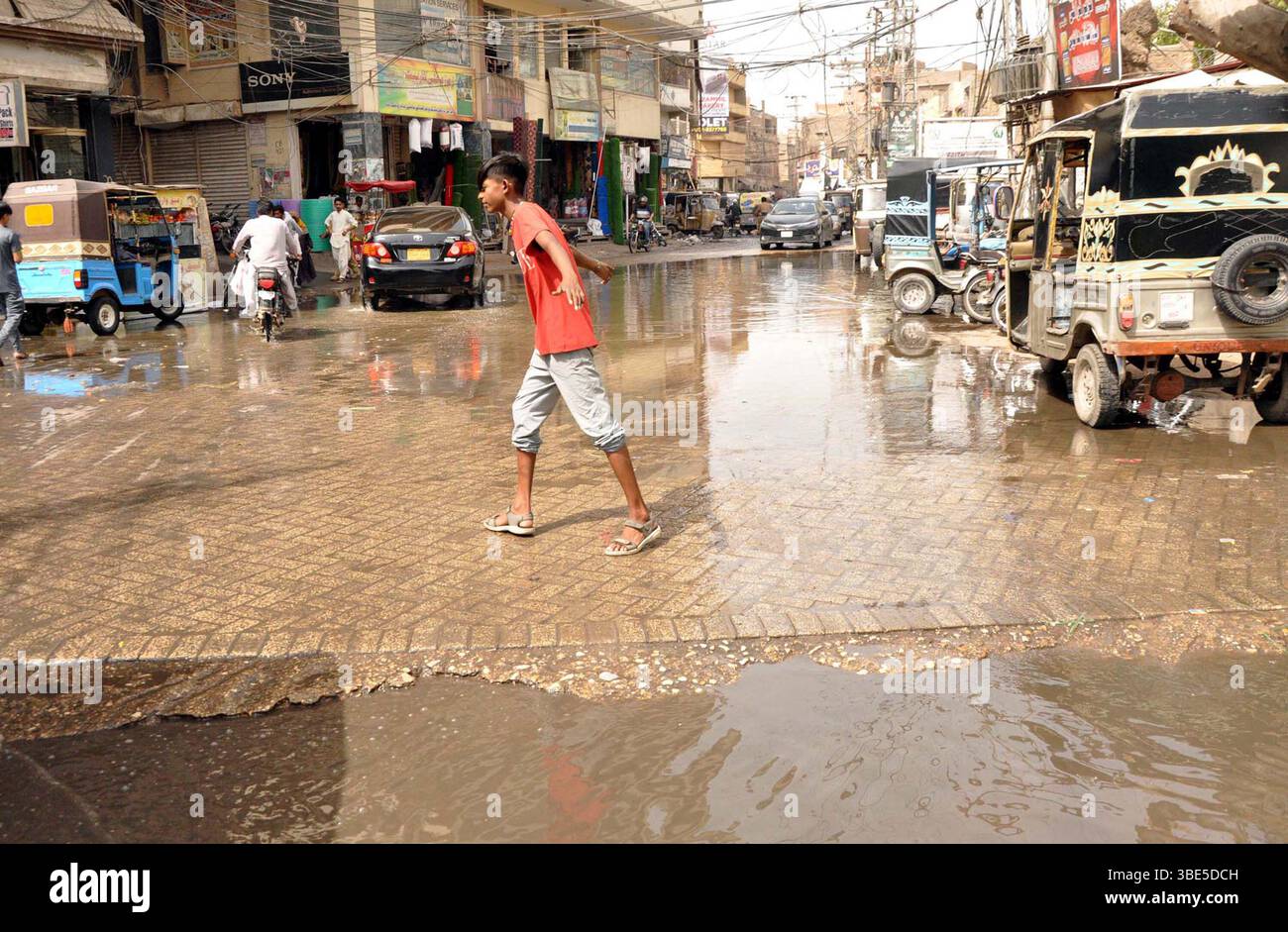 Inundated road by overflowing sewerage water, creating problems for ...