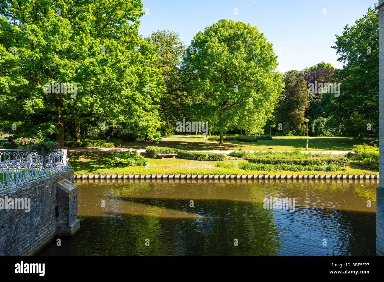 Green domain of the Cortewall historical castle, now a restaurant, park ...