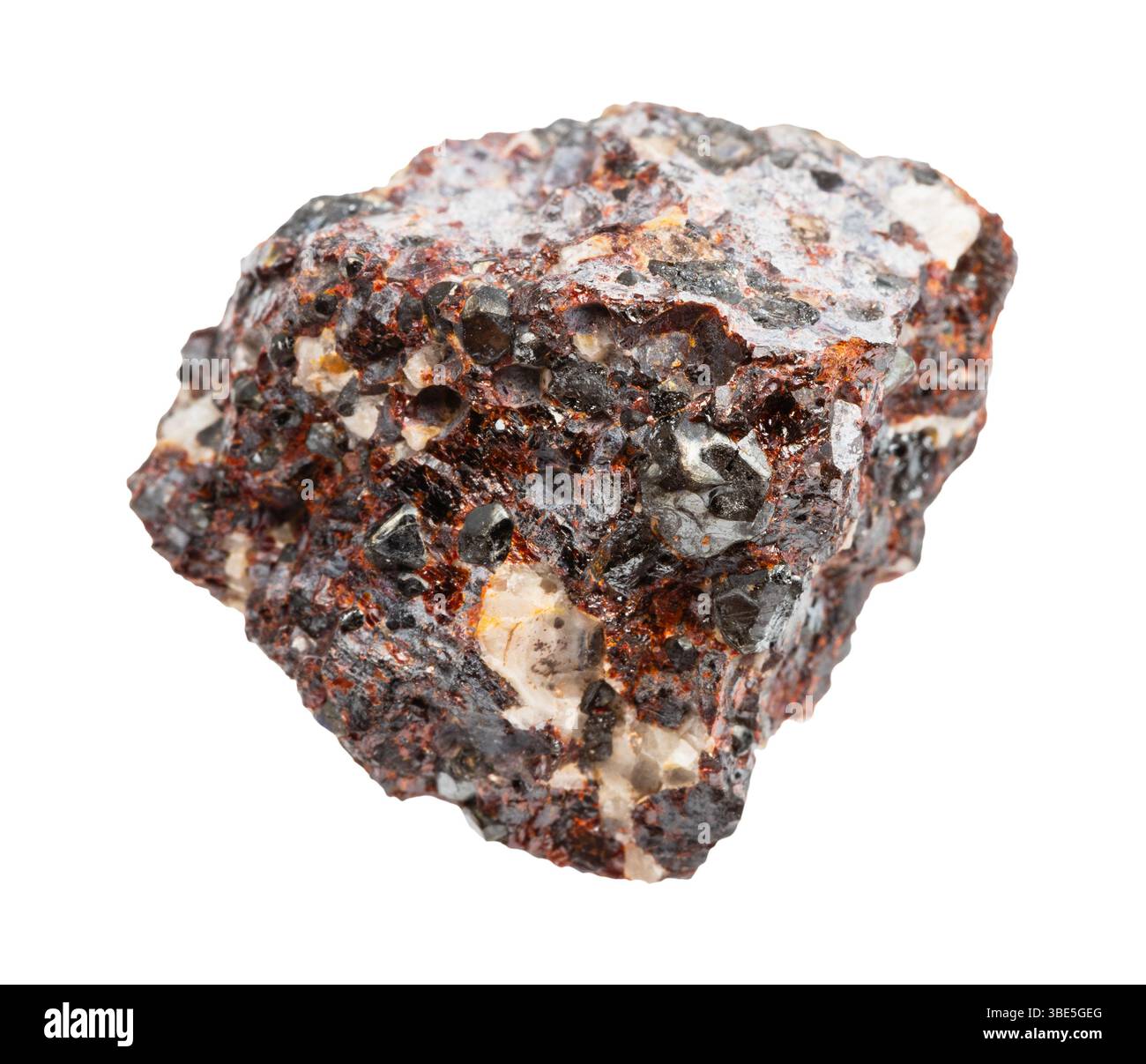 close up of sample of natural stone from geological collection - raw ...