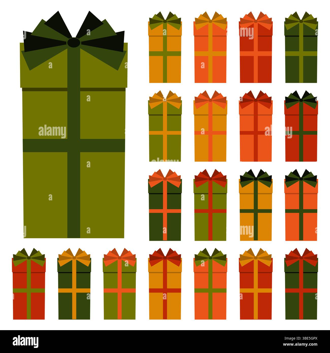 Collection of twenty multi colored gift boxes. Vector illustration ...
