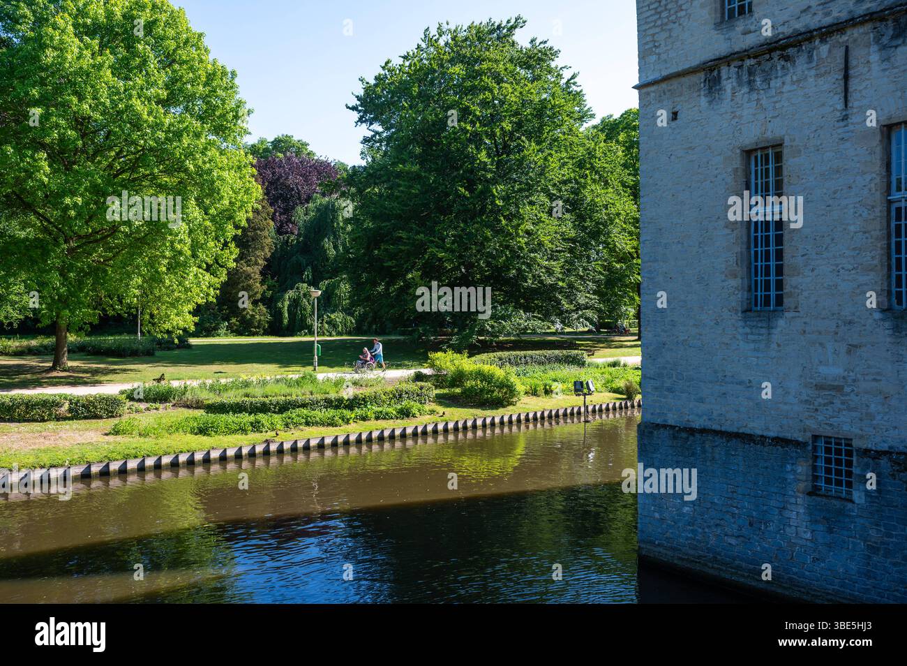 Green domain of the Cortewall historical castle, now a restaurant, park ...