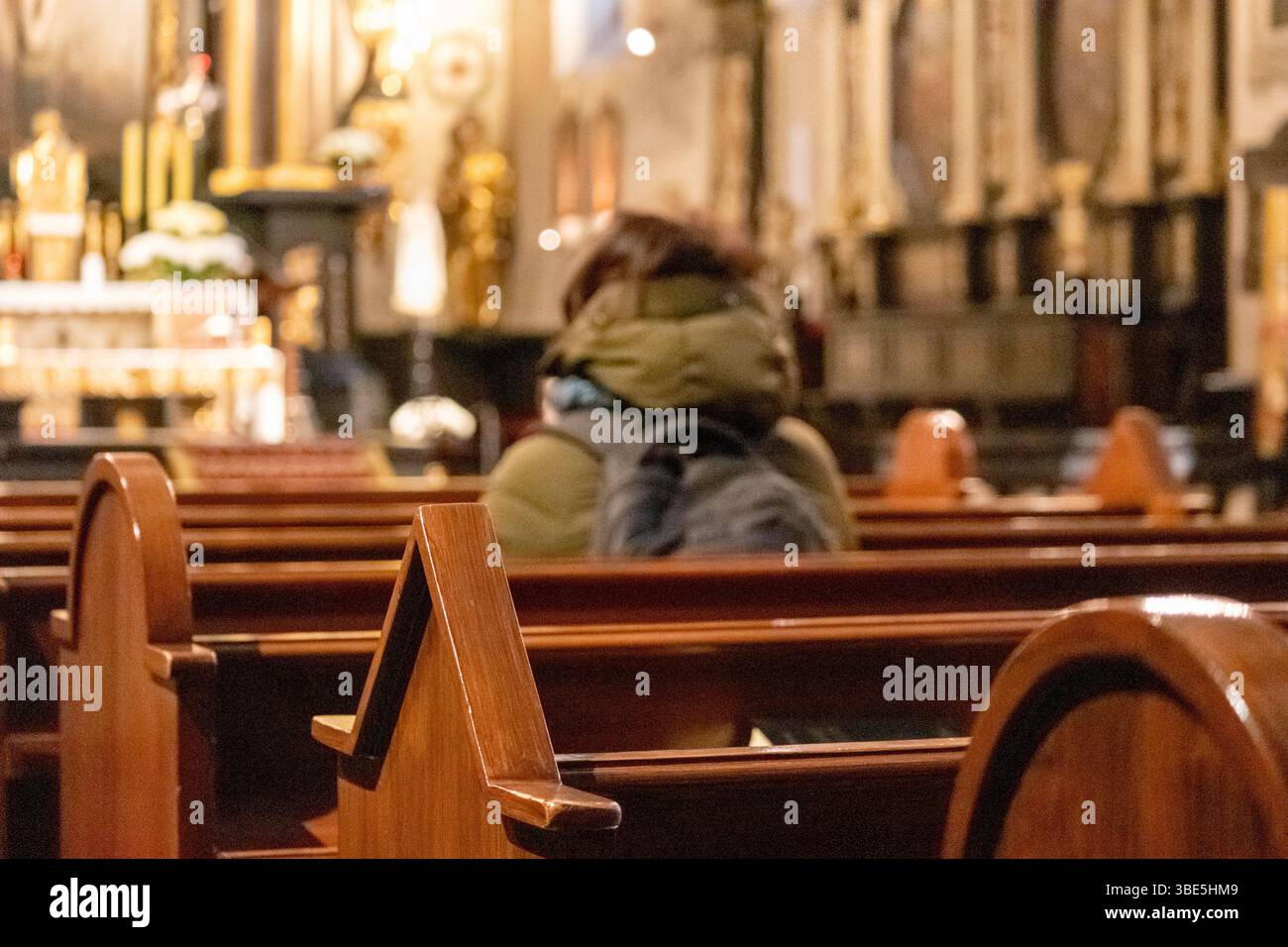 Wooden church pew hi-res stock photography and images - Alamy