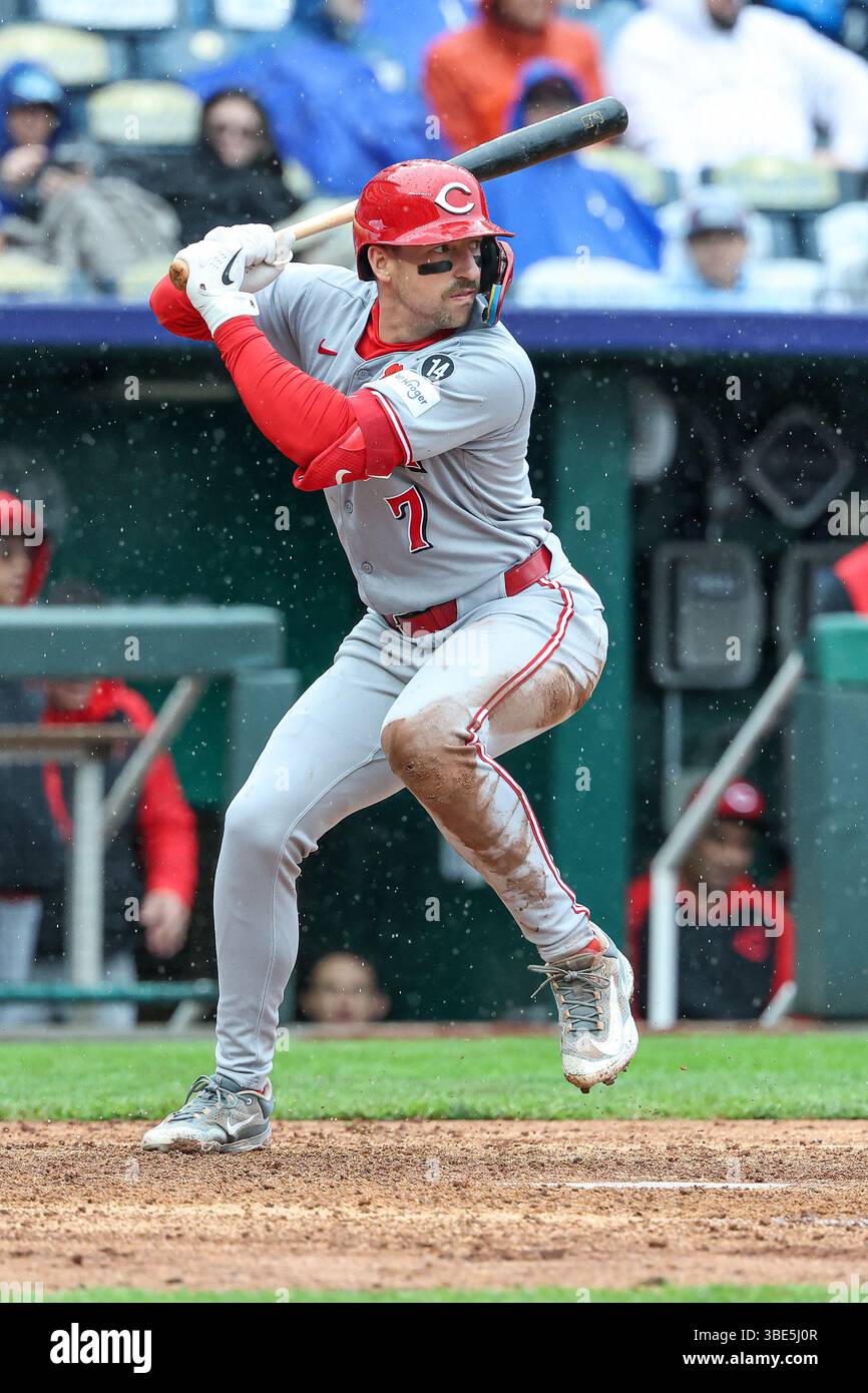 May 26, 2025: Cincinnati Reds first baseman Spencer Steer (7) bats ...