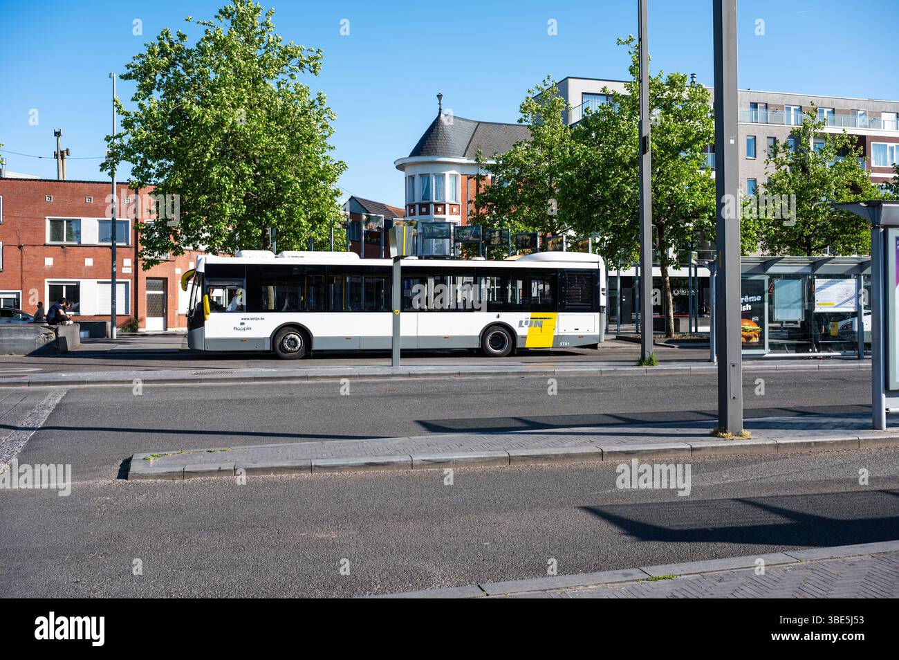 De Lijn regional bus hub at the railway station of Sint-Niklaas, East ...