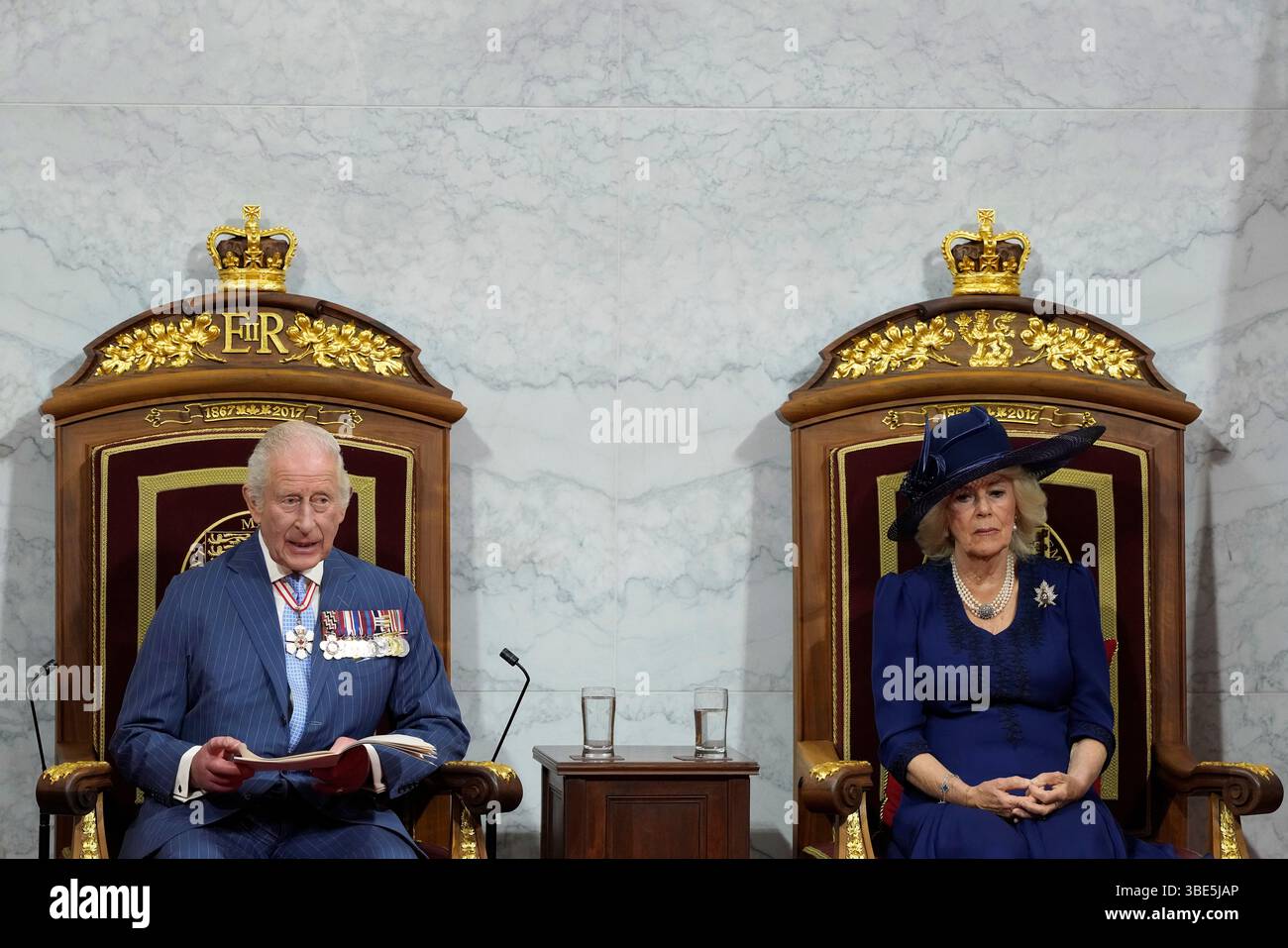 Ottawa, Canada. 27th May, 2025. King Charles delivers the speech from ...