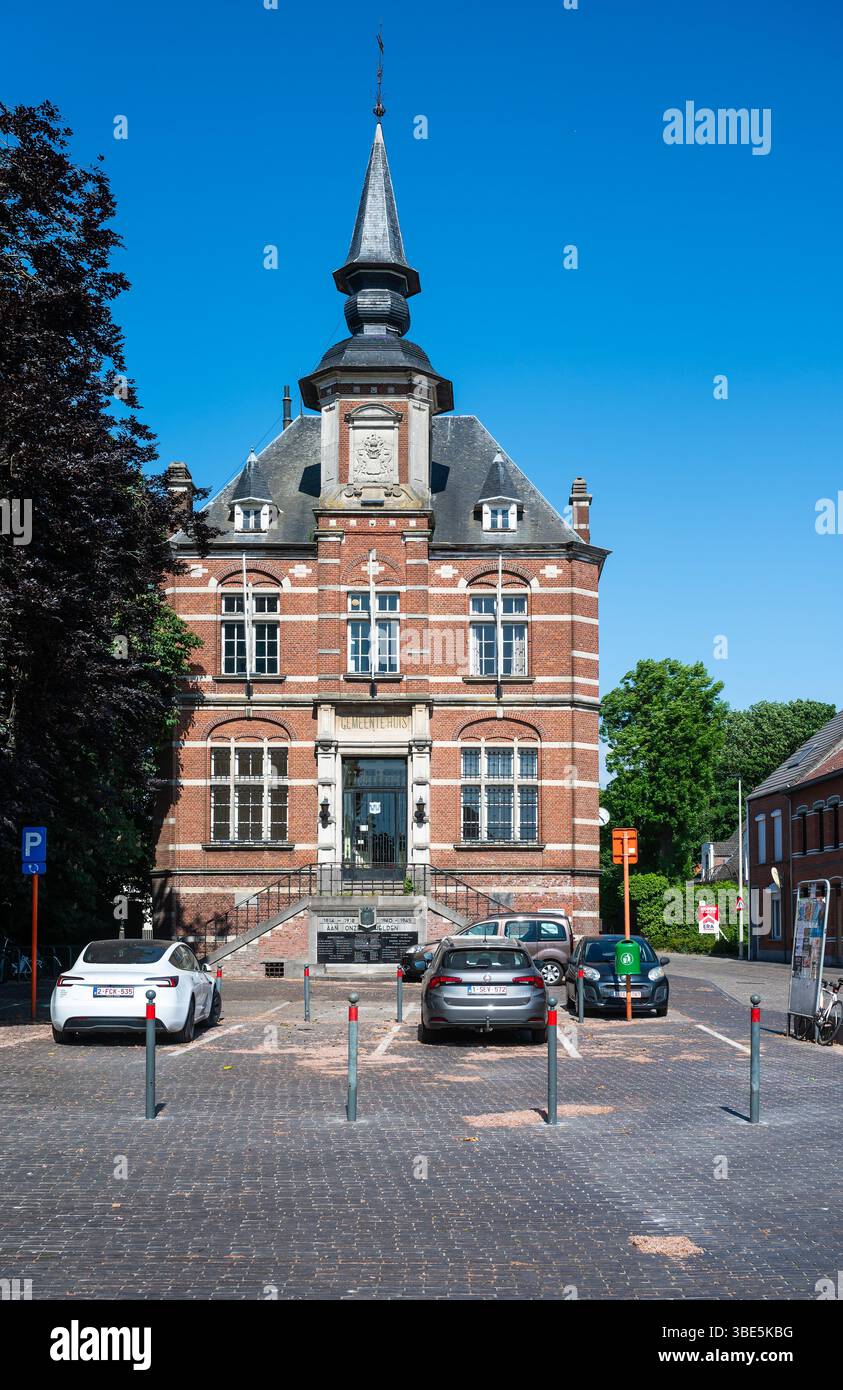 Historical village hall in Kallo Beveren, East Flanders, Belgium 17 May ...