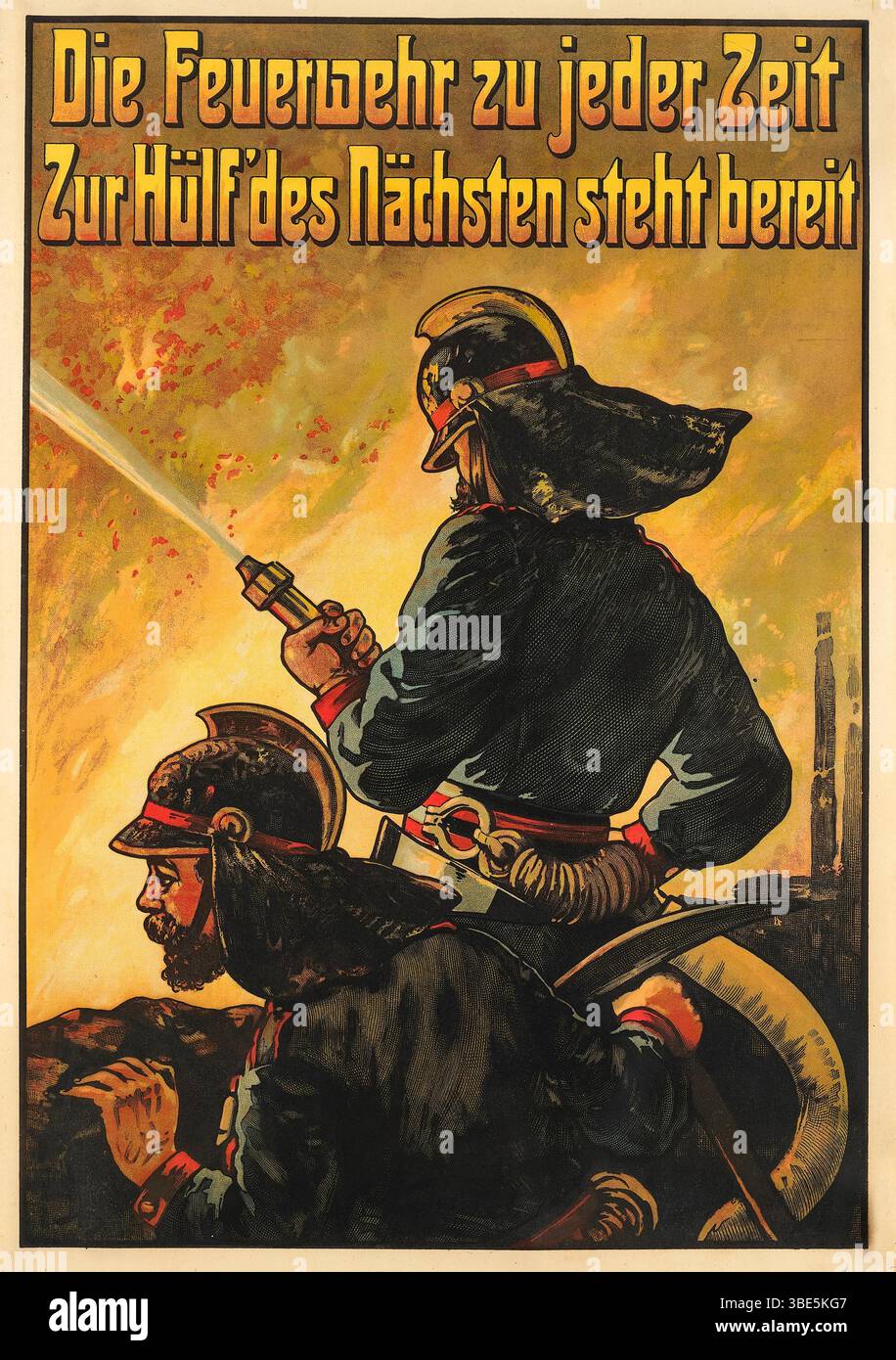 "The fire brigade is ready at any time / to help others", Vintage ...