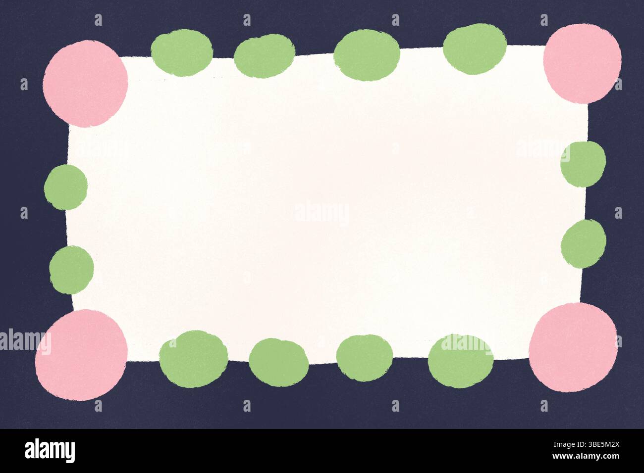 A playful illustration depicting a rectangle bordered by pink and green ...