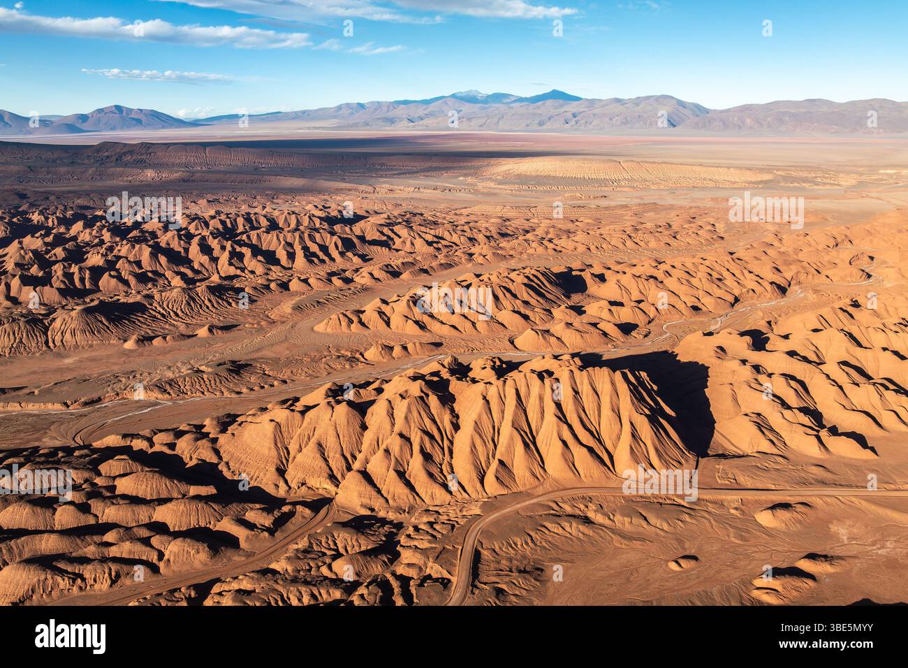 Aerial view of Devil's Desert in Salta, Argentina, revealing intricate ...