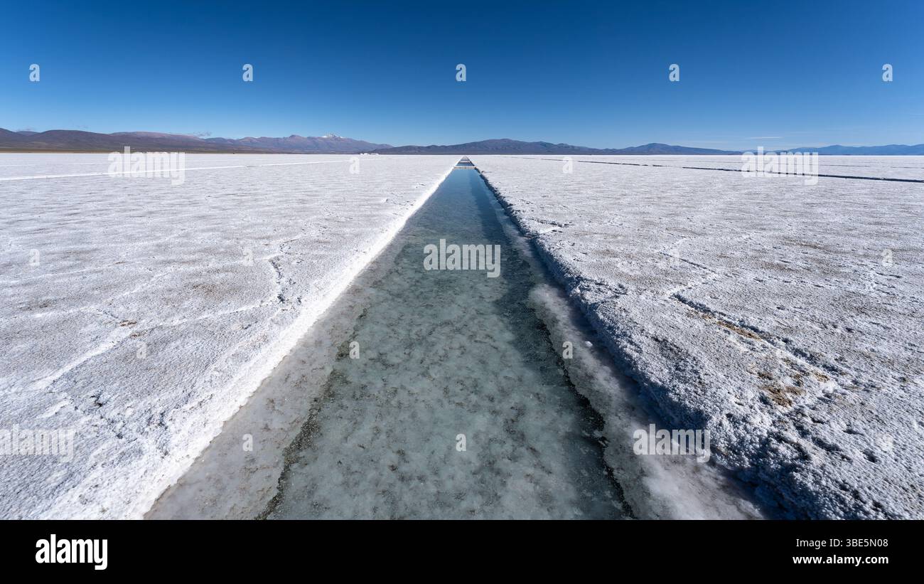 Expansive view of the Salinas Grandes salt flats in Salta, Argentina ...