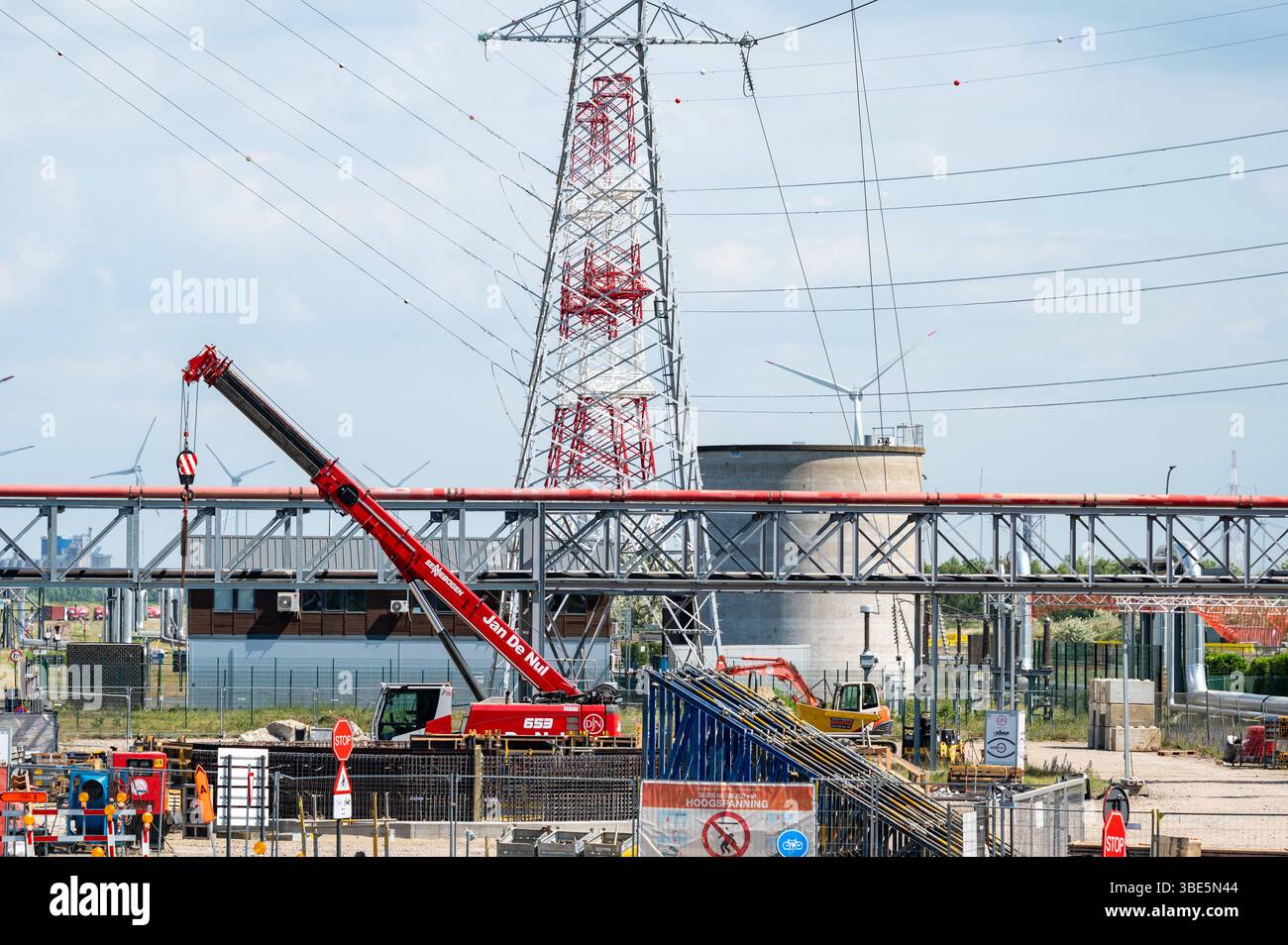 Jan De Nul construction site at the Antwerp Port in Beveren, East ...