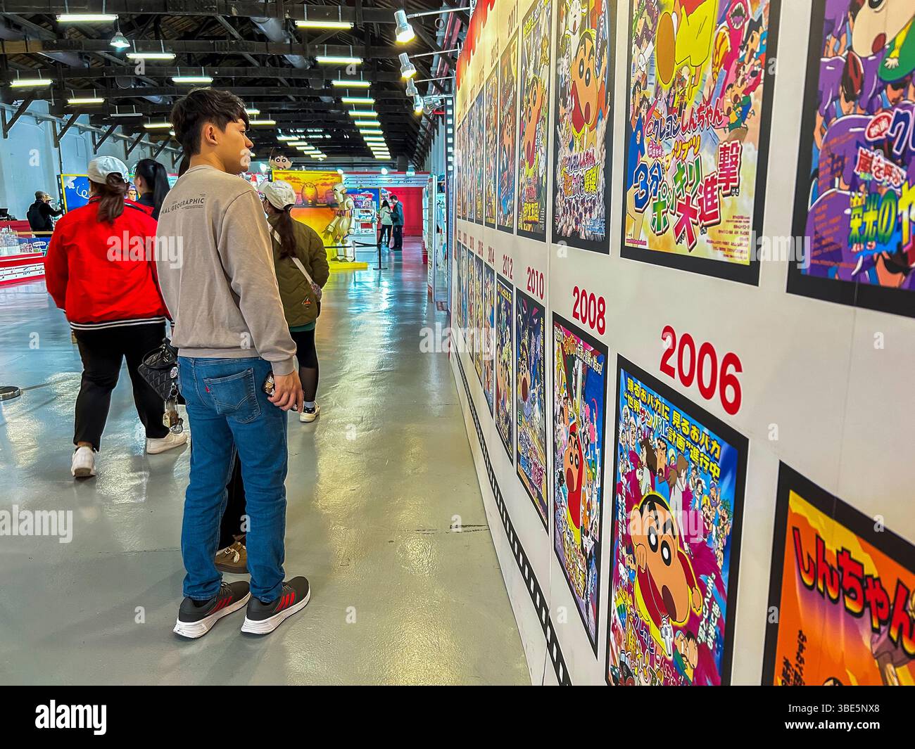 Taipei, Taiwan, Group Young People Visiting inside Public Exposition ...