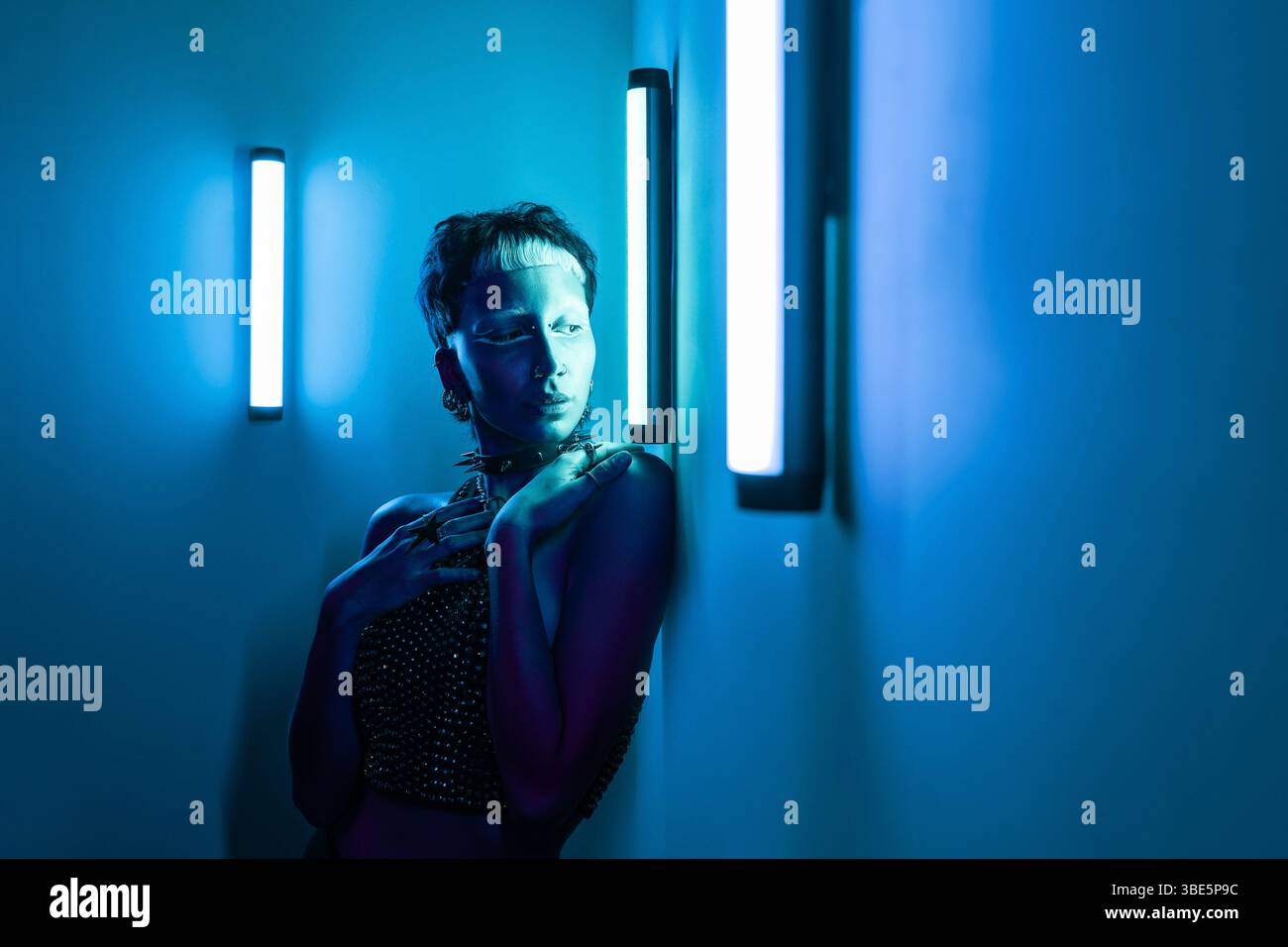 Striking cyberpunk model poses hi-res stock photography and images - Alamy