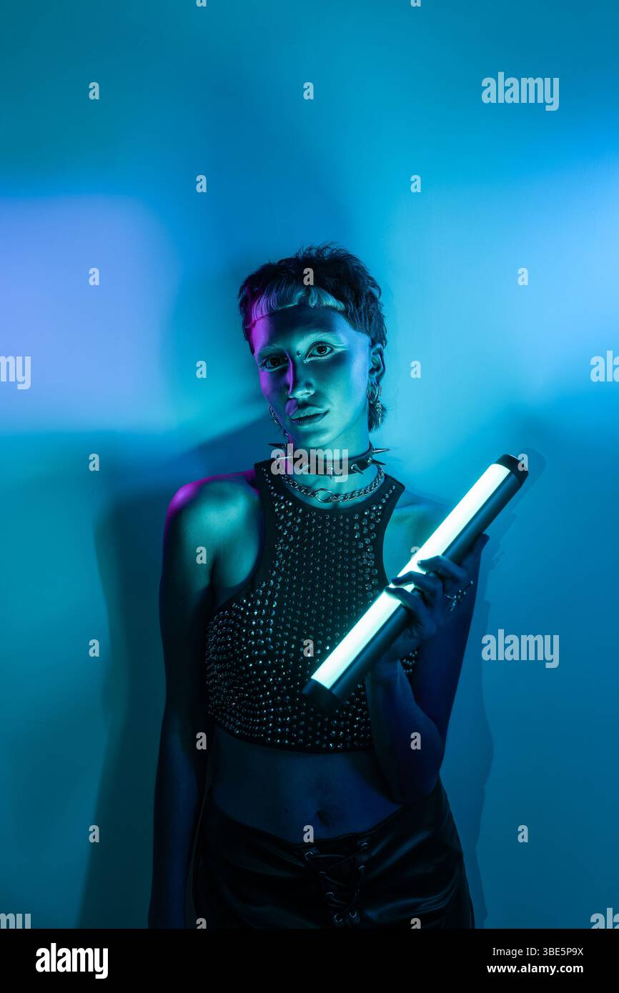 Striking cyberpunk model poses hi-res stock photography and images - Alamy