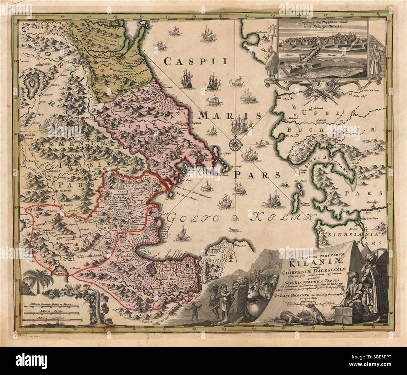 Johann Baptist Homann; Map of the Persian provinces of Gilan, Shirvan ...
