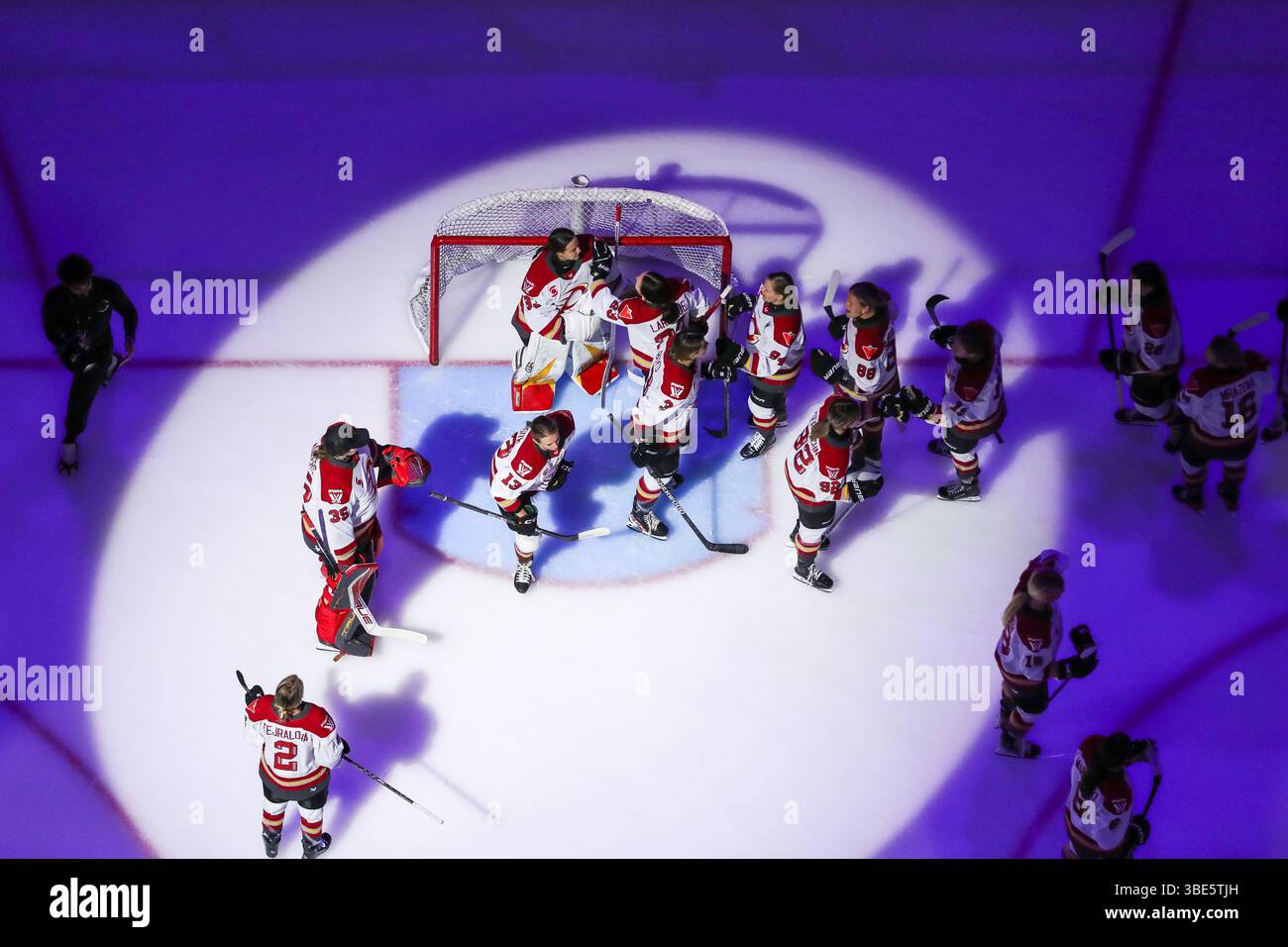 May 26th, 2025: Ottawa Charge players huddle and shake hands before a ...