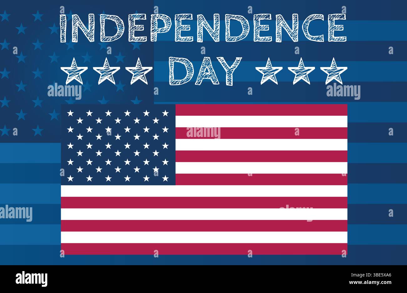 Independence Day Banner with the stars and stripes flag July 4th ...