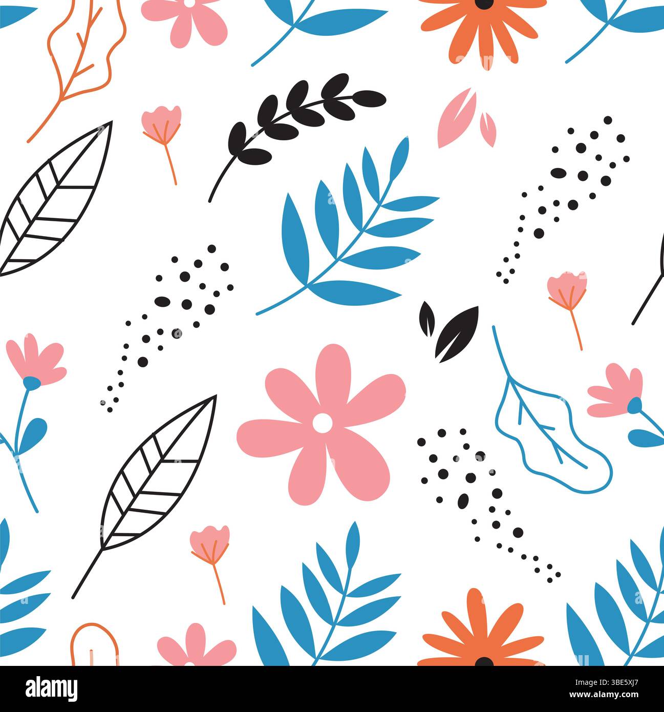 Simple floral and leaf pattern seamless design for textile and ...