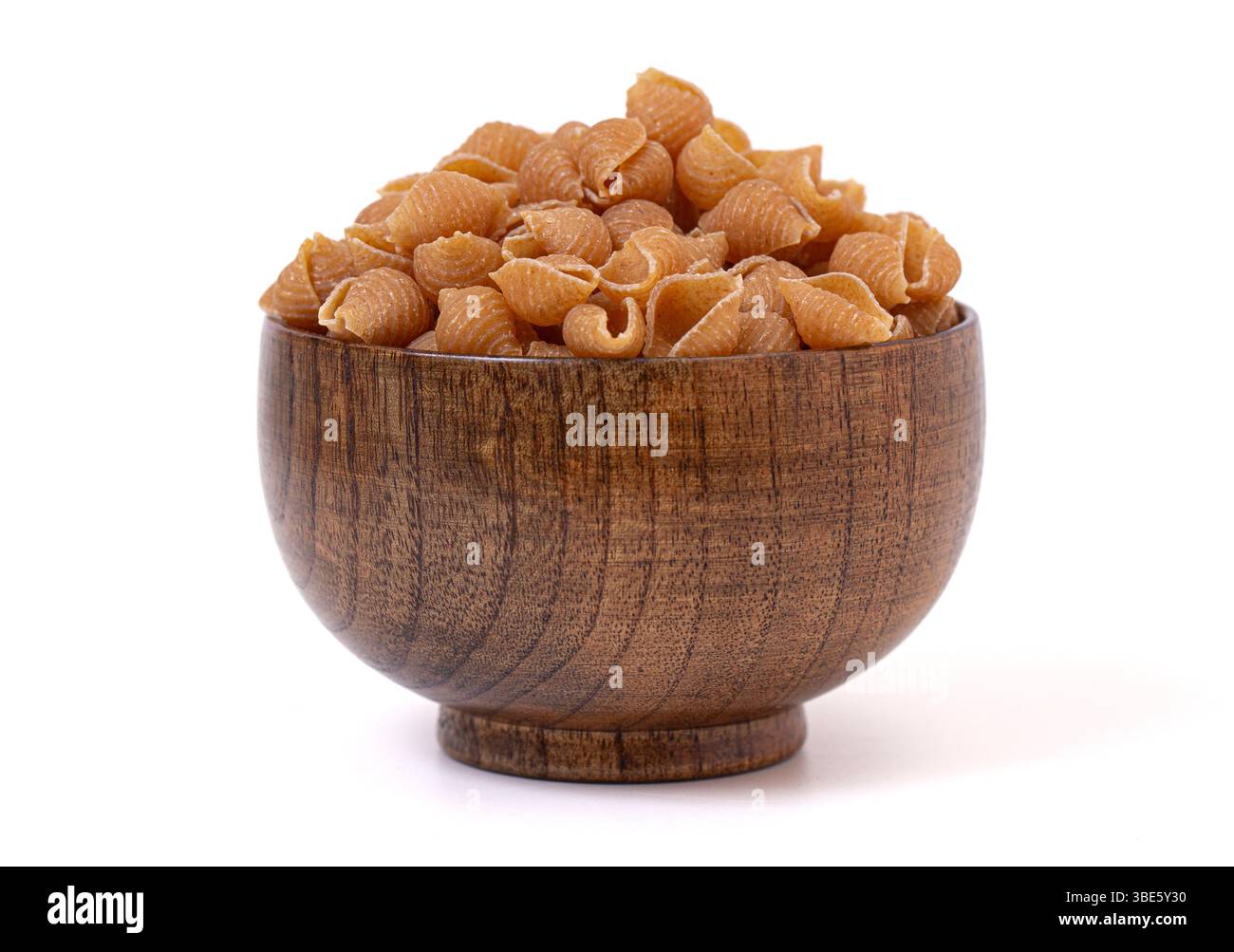 Whole Wheat Shell Pasta on a White Background Stock Photo - Alamy