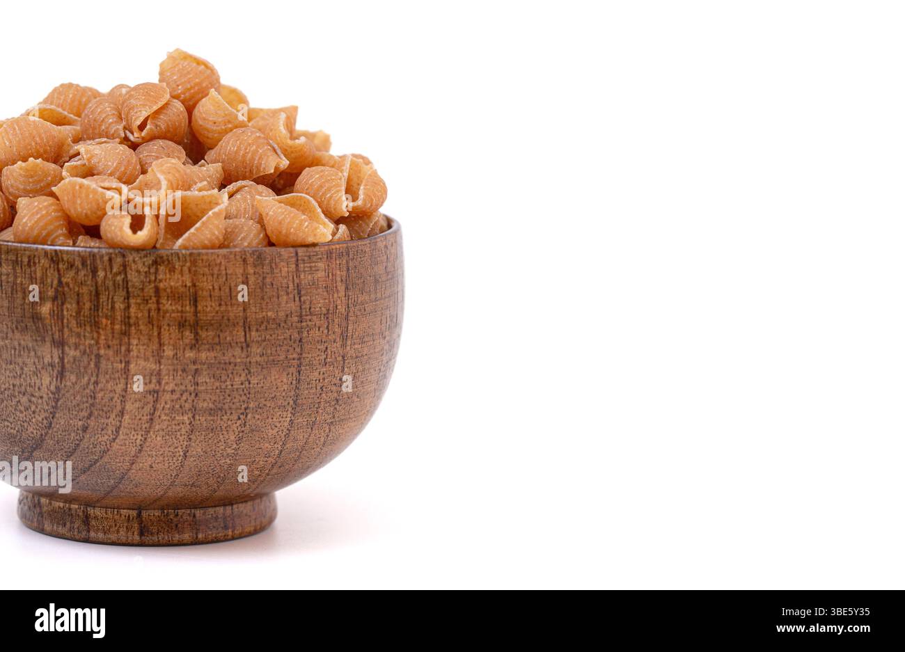 Whole Wheat Shell Pasta on a White Background Stock Photo - Alamy