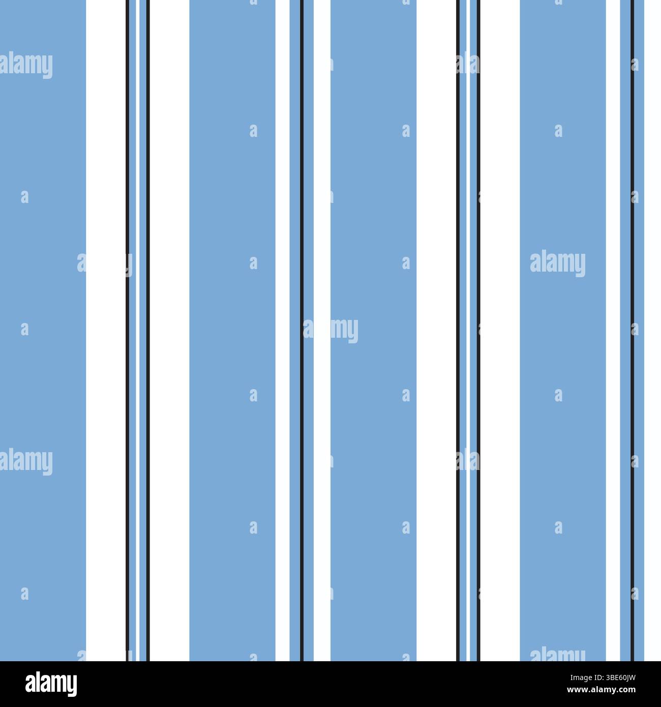 Classic vertical stripe pattern in blue and white with thin black ...