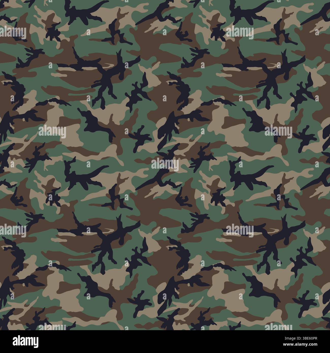 Classic woodland camouflage pattern seamless texture for fabric and ...
