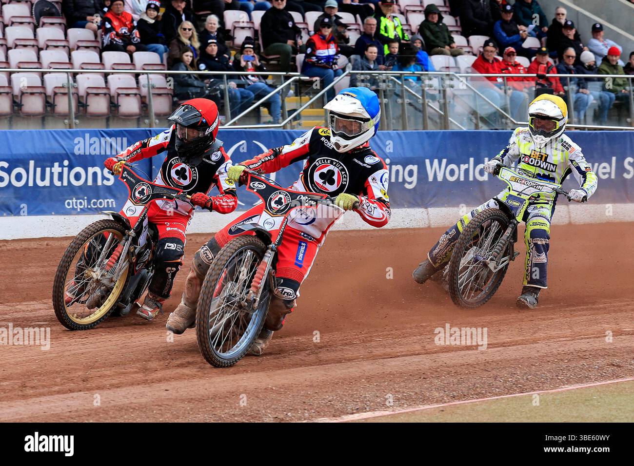 Manchester, UK. 26th May, 2025. Norick Blodorn of Belle Vue ‘ATPI' Aces ...