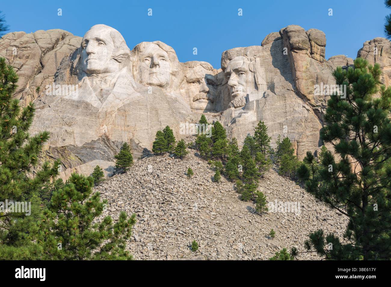 Carved granite busts of George Washington, Thomas Jefferson, Theodore ...