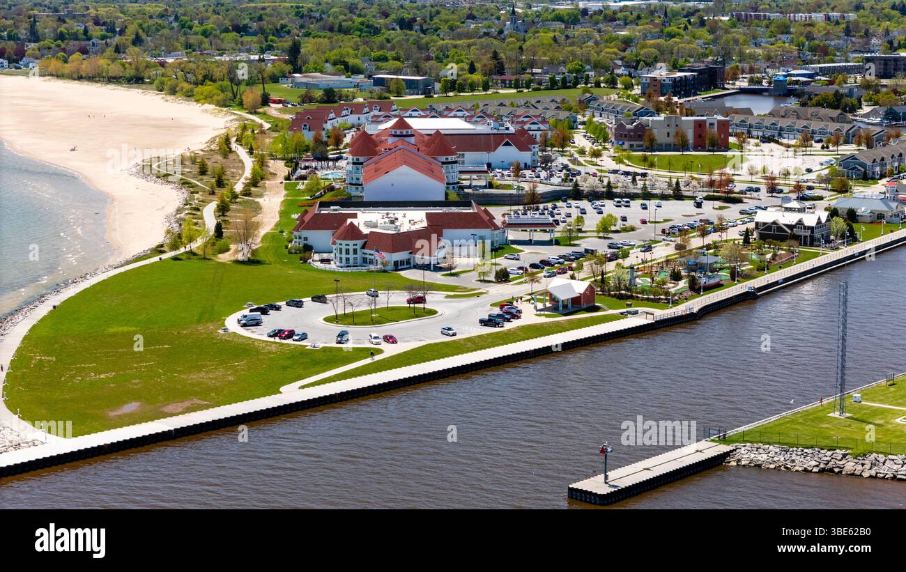 Aerial photograph of heboygan Harbor; Sheboygan, Wisconsin, USA Stock ...