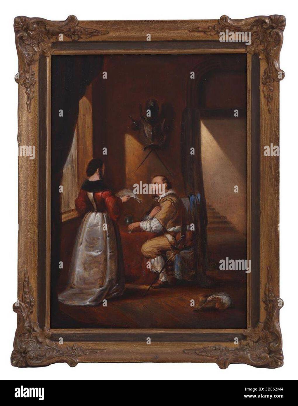 Johannes Mattheus Bogman - Woman hands over letter to soldier, panel 35 ...