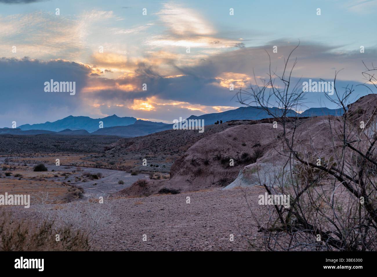 Echo wash drains into the Overton Arm of Lake Mead at Echo Bay, Nevada ...