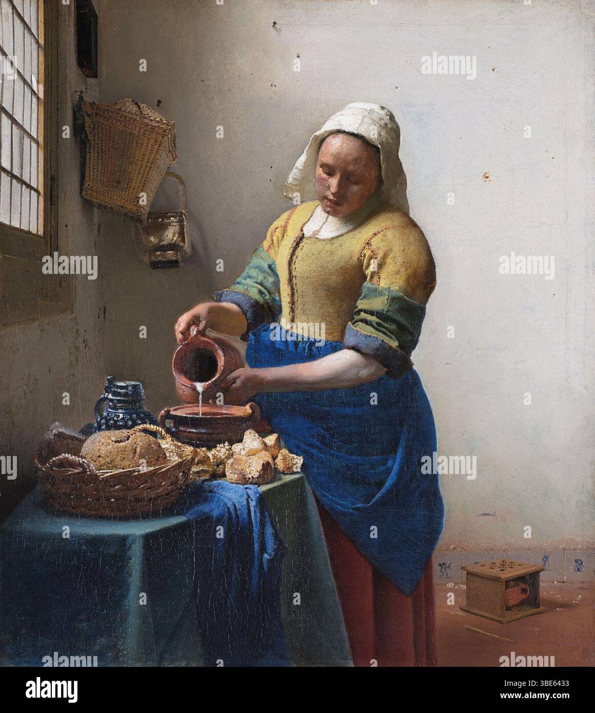 Johannes Vermeer - Het melkmeisje Stock Photo - Alamy