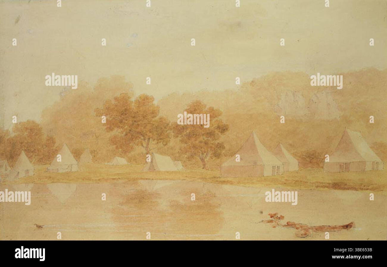 John Alexander Gilfillan - Military Camp, Hutt River c. 1840 Stock ...