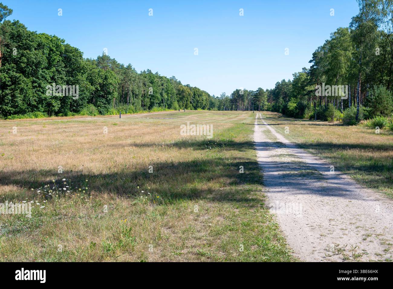 The camp main street in Bergen-Belsen Nazi concentration camp in what ...