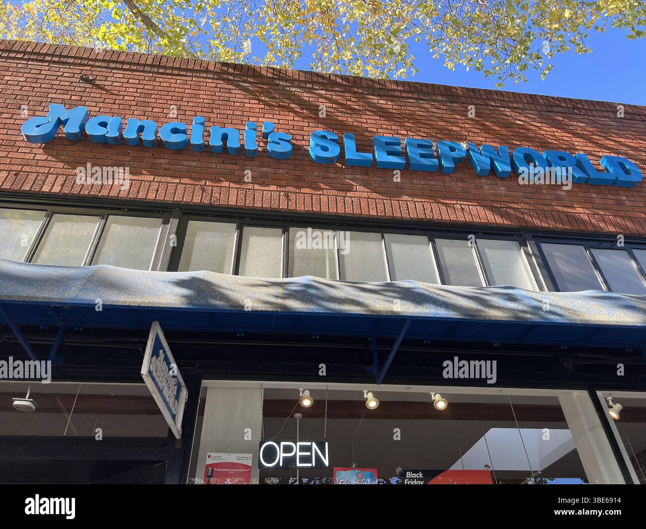 Walnut Creek, USA. 07th Nov, 2024. Facade of Mancini's Sleepworld with ...
