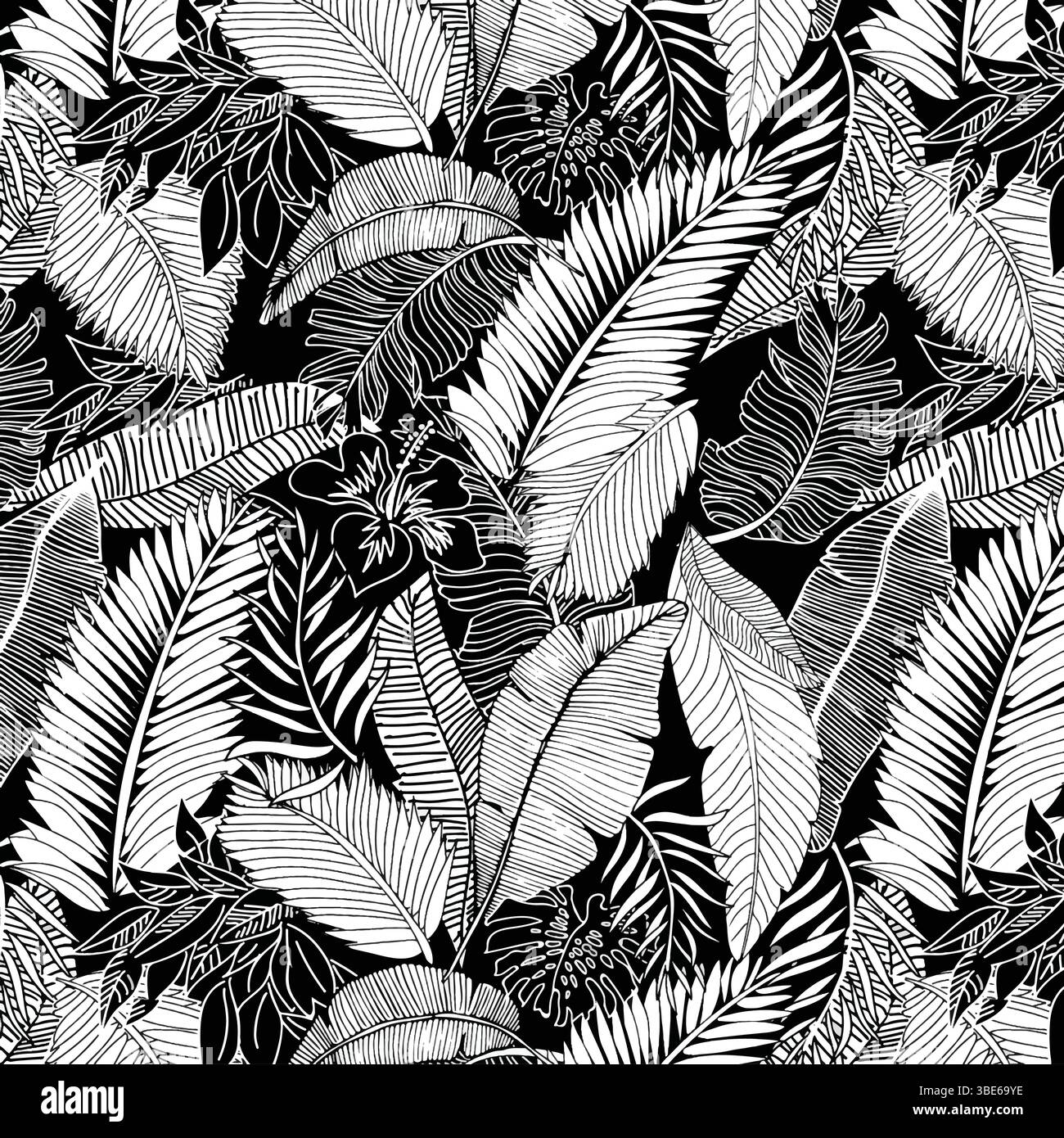 High contrast black leaf Stock Vector Images - Alamy