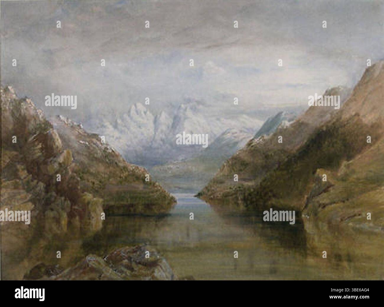 John GULLY (English, b.1819, d.1888) - A Lake Scene Stock Photo - Alamy