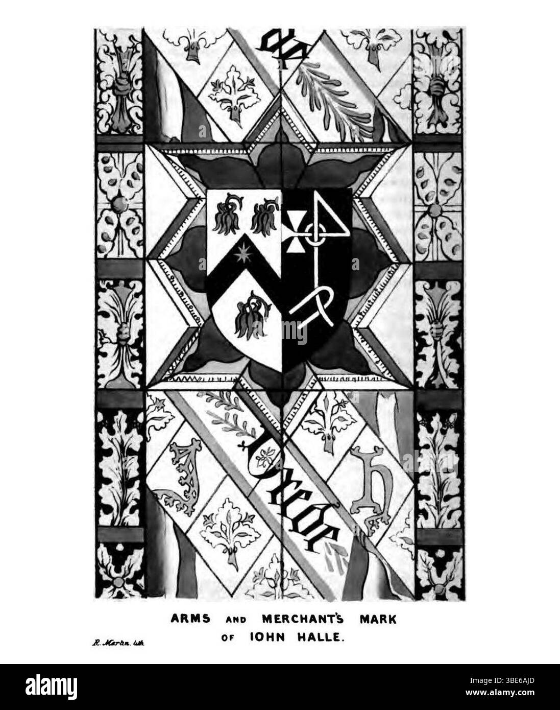 John Halle's arms and merchant's mark Stock Photo - Alamy