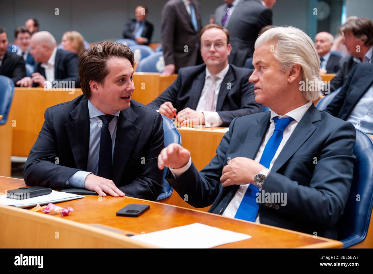 DEN HAAG, NETHERLANDS - MAY 27: Hidde Heutink (PVV), Geert Wilders (PVV ...