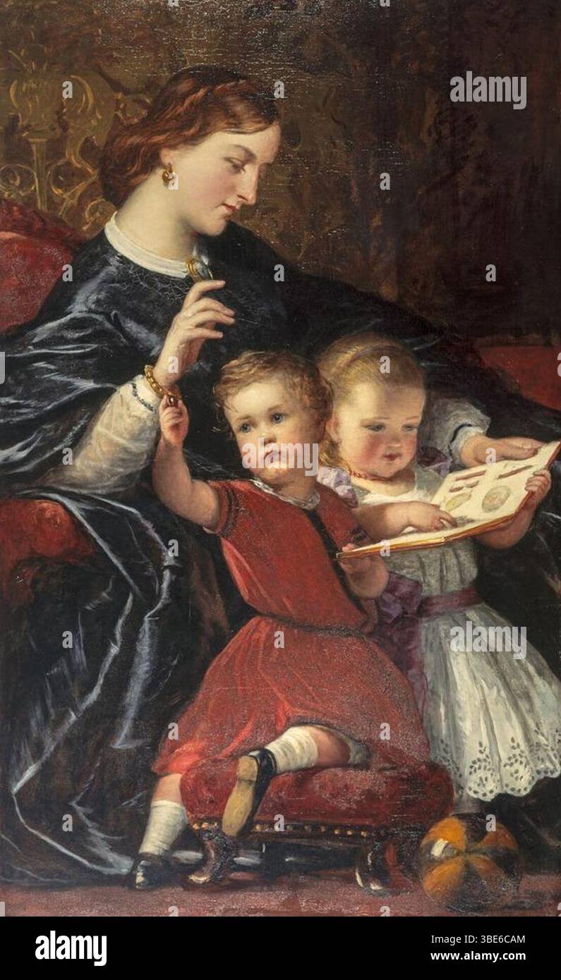 John James Napier - The First Lesson (The Artist's Wife, Janet Parker ...