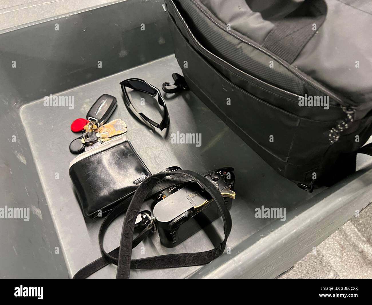 San Francisco, USA. 19th Oct, 2024. Plastic security tray with personal ...