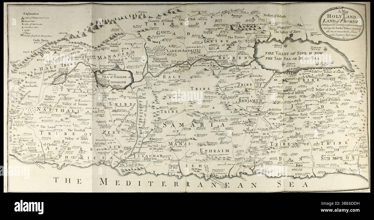 John Marchant, A map of ye Holy Land or the Land of Promise Stock Photo ...