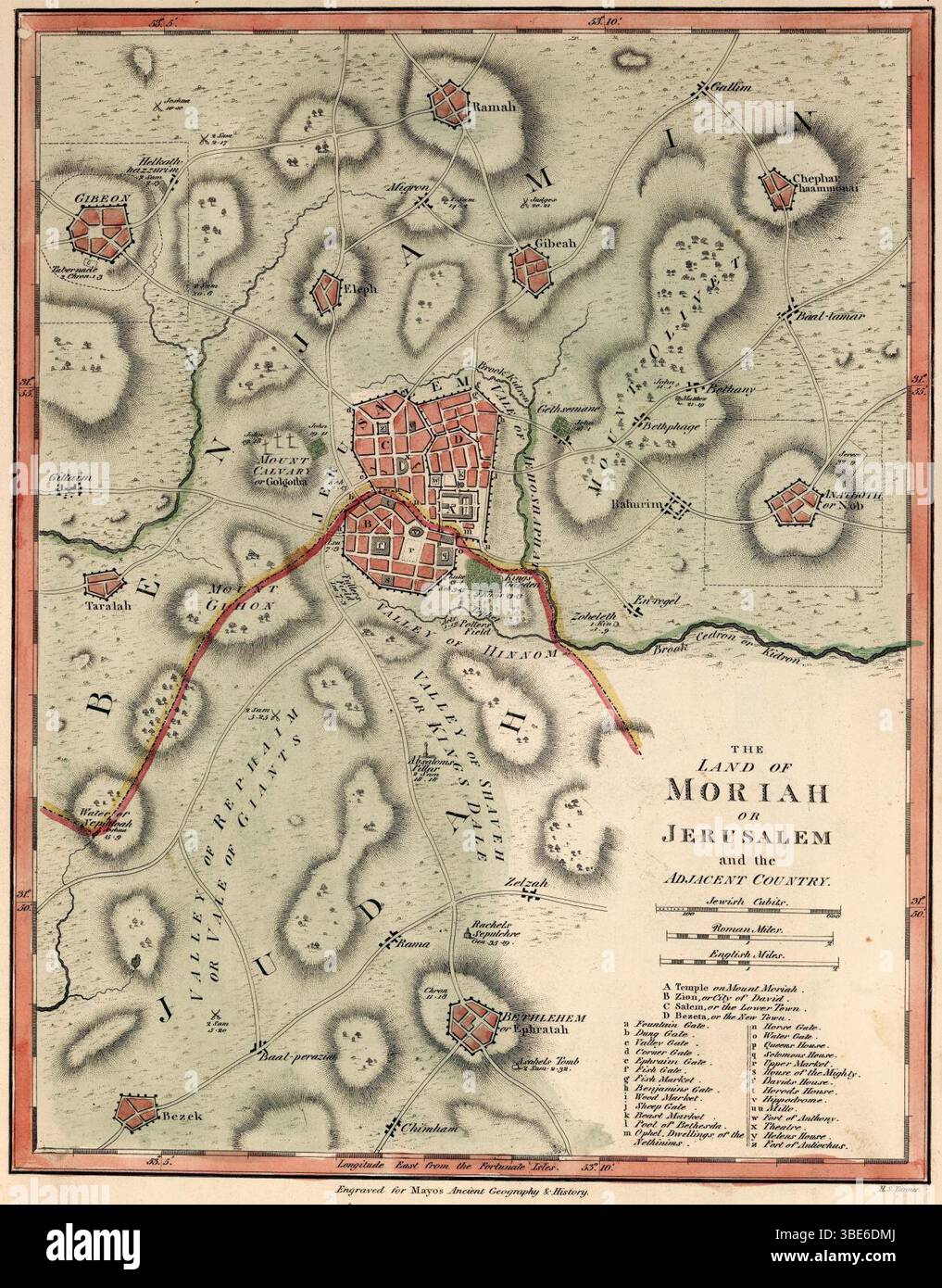 John Melish. The Land of Moriah or Jerusalem and the Adjacent Country ...