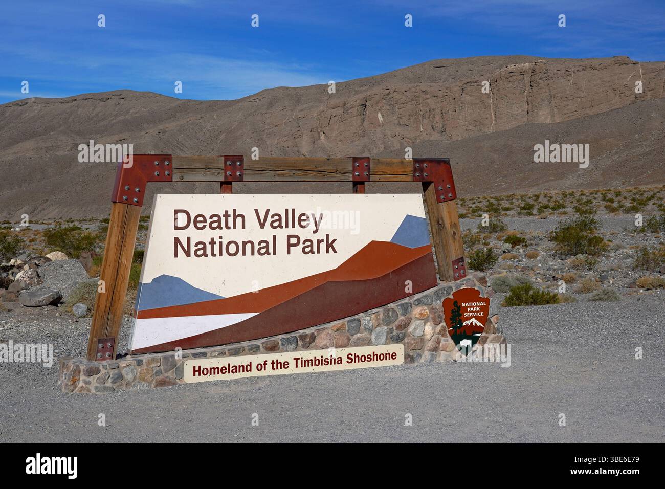 Entrance Sign for Death Valley National Park in California Stock Photo ...